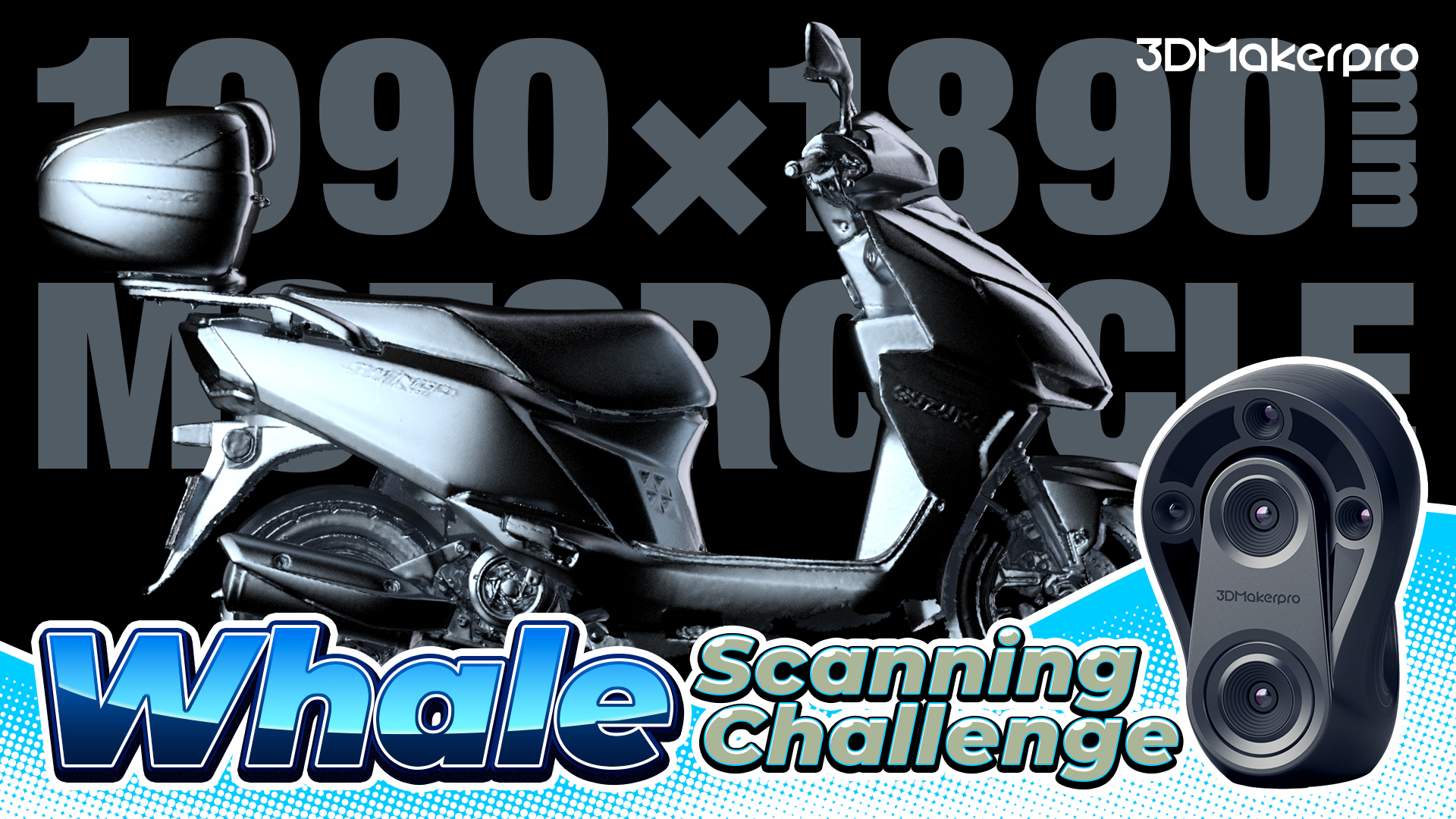 3DMakerpro Whale Motorcycle Scan Challenge