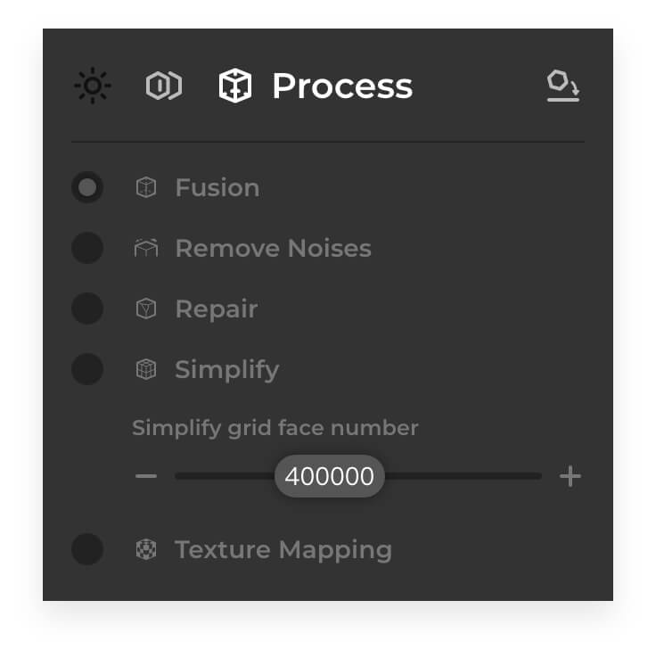 Click “Process” in the 3D Viewer after checking the needed steps.