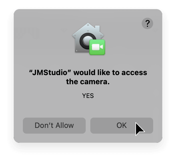 ④Run JMStudio, allow it to access the camera, now the installation is ...